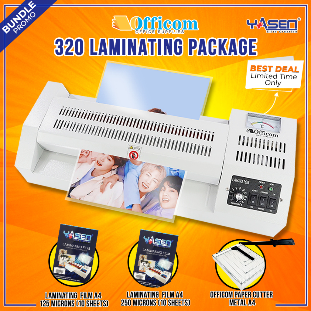 Officom A3 A4 Size Laminator 320 Hot Cold Reverse 220v Laminating