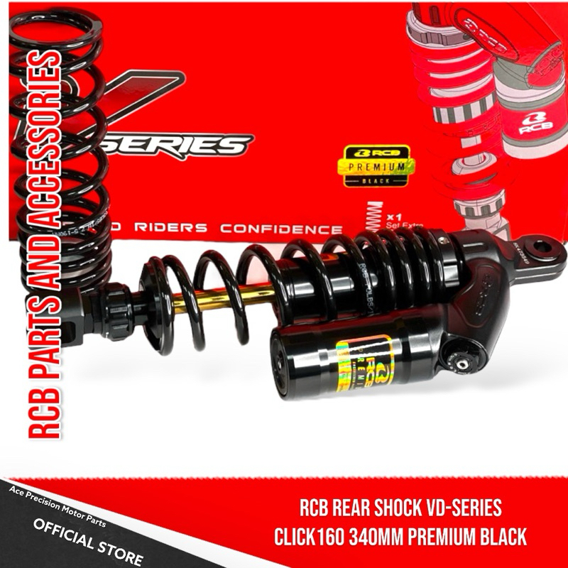 RCB SHOCK VD-SERIES CLICK160 340MM PREMIUM BLACK | Shopee Philippines