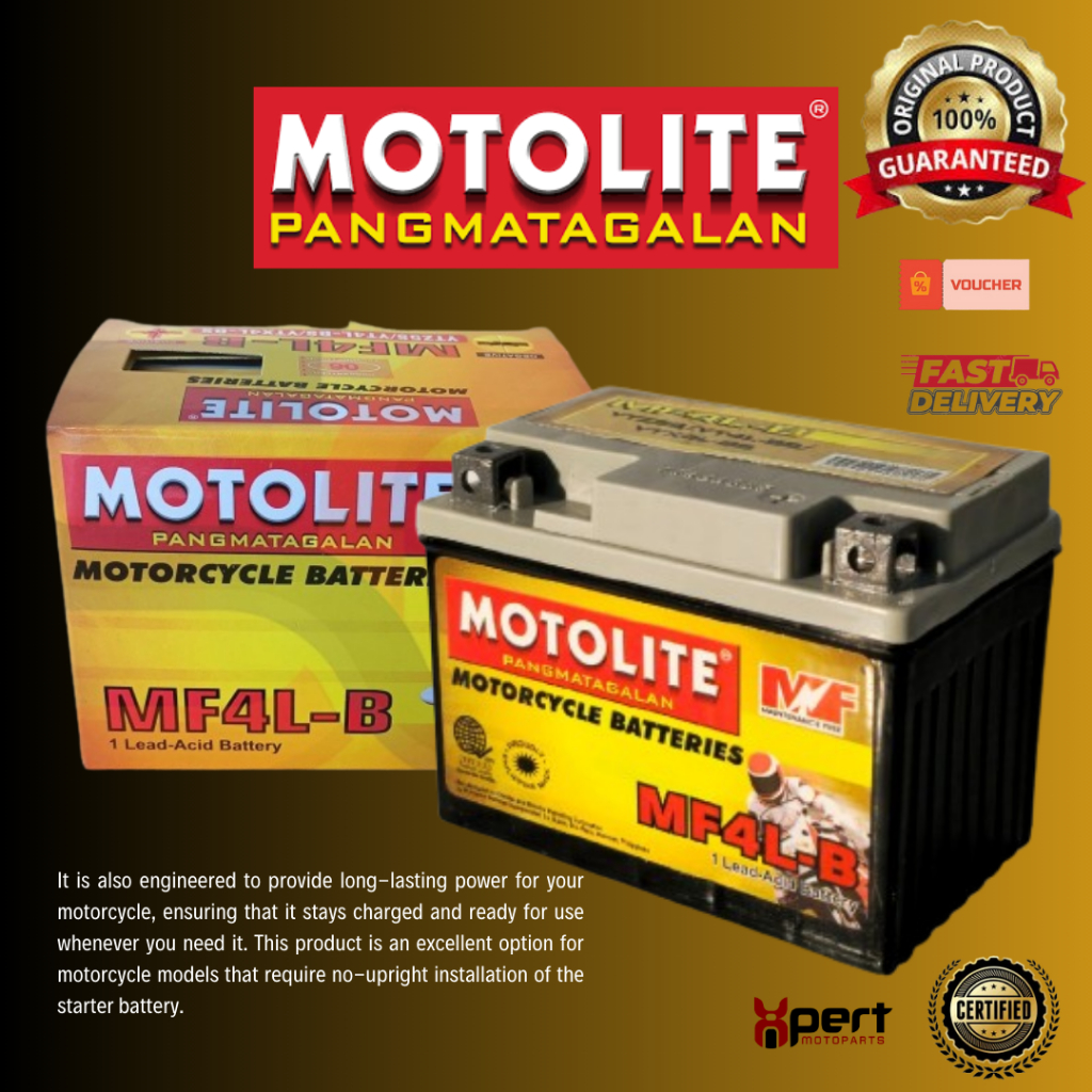 MOTOLITE BATTERY MF4L-B | Shopee Philippines