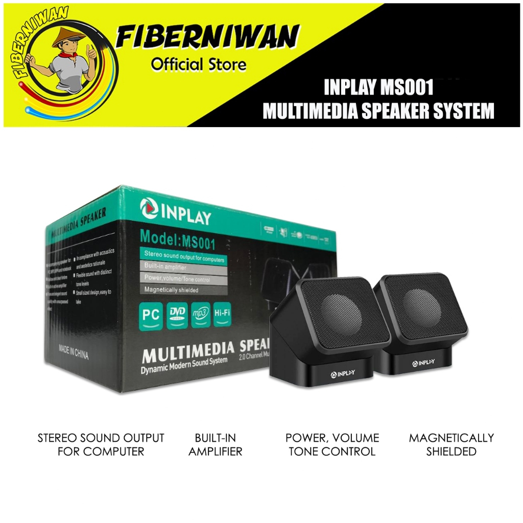INPLAY (MS-001) MULTIMEDIA SPEAKER SYSTEM, BUILT-IN AMPLIFIER pc ...