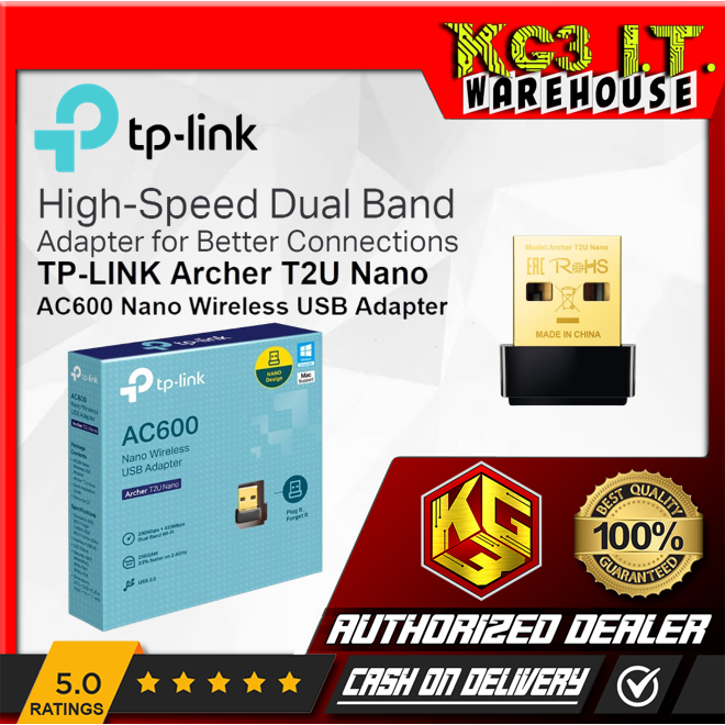 TP-Link | Archer T2U Nano | AC600 | Wi-Fi 5 | Bluetooth | 4.2 | Dongle ...