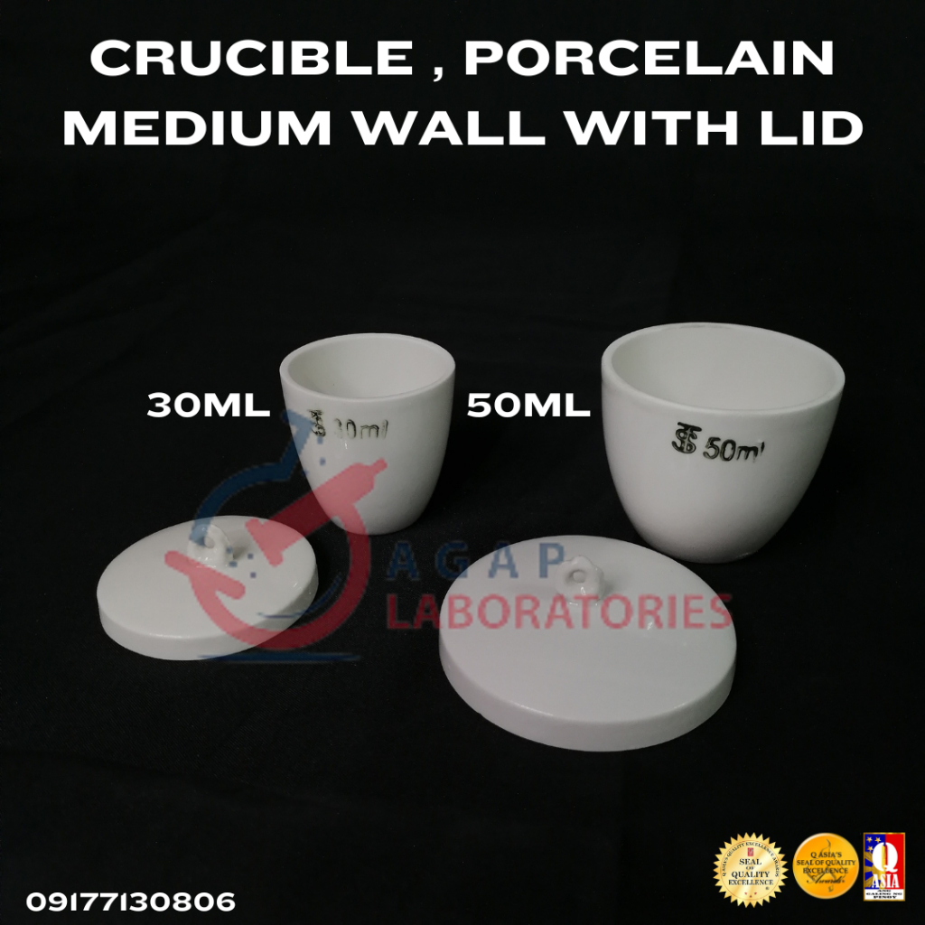 CRUCIBLE , PORCELAIN MEDIUM WALL WITH LID 50ML | Shopee Philippines