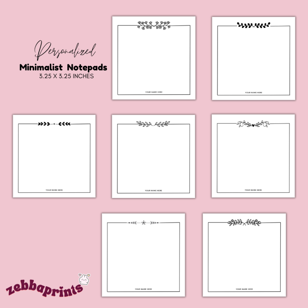 PERSONALIZED MINIMALIS NOTEPADS (Frame) | Shopee Philippines