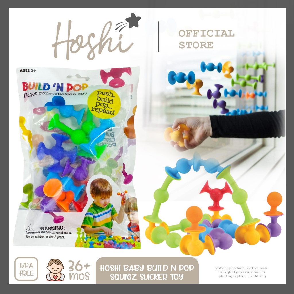 Hoshi Baby Build N Pop Squigz Sucker Fidget Toy for Toddlers ...
