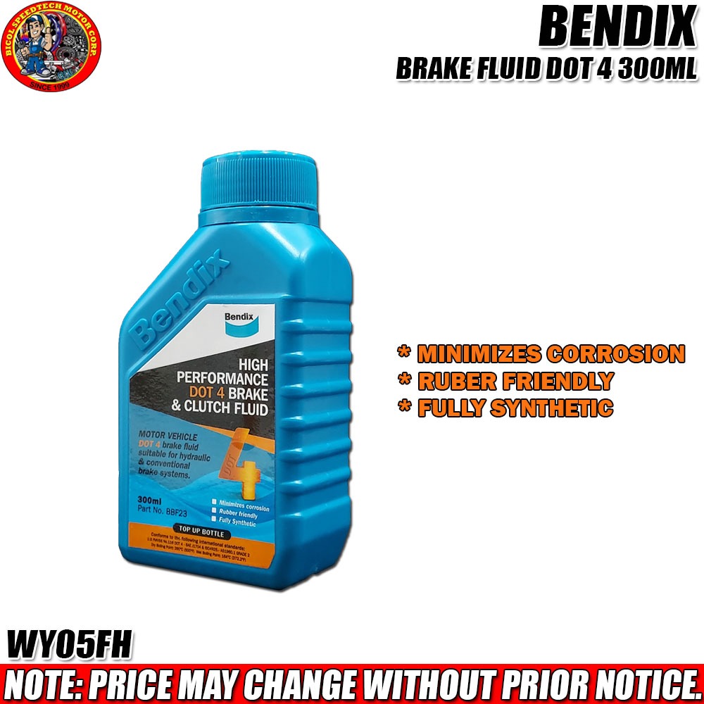 BENDIX BRAKE FLUID DOT 4 300ML (WY05FH) | Shopee Philippines
