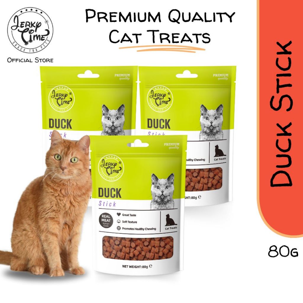 Jerky Time SAVERS PACK Duck Stick Cat Treats with Real Meat 80g Bundle ...