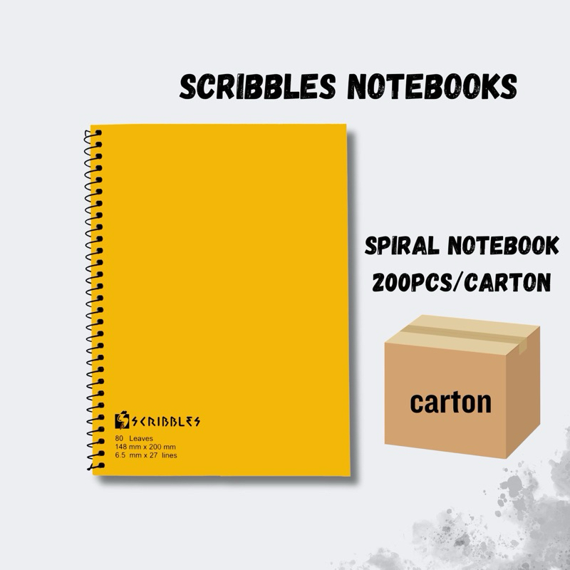 1 Carton Scribbles Spiral Notebook, 200 notebooks | Shopee Philippines