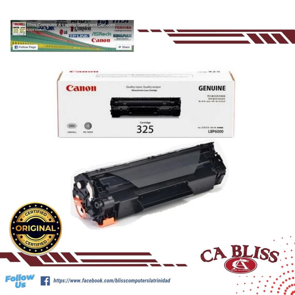 Canon 325 Original LaserJet Toner Black (GENUINE) | Shopee Philippines