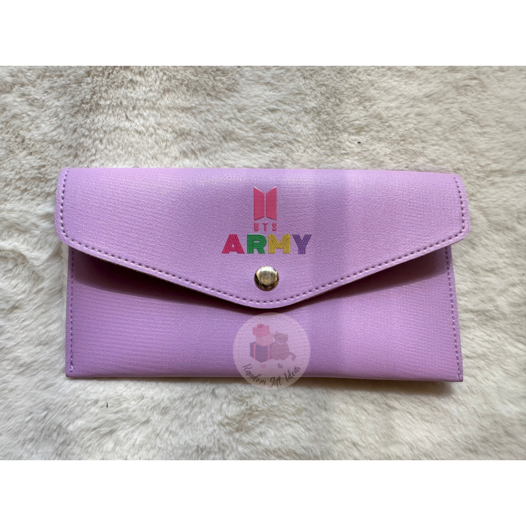 BTS inspired Leather Long Wallet | Shopee Philippines