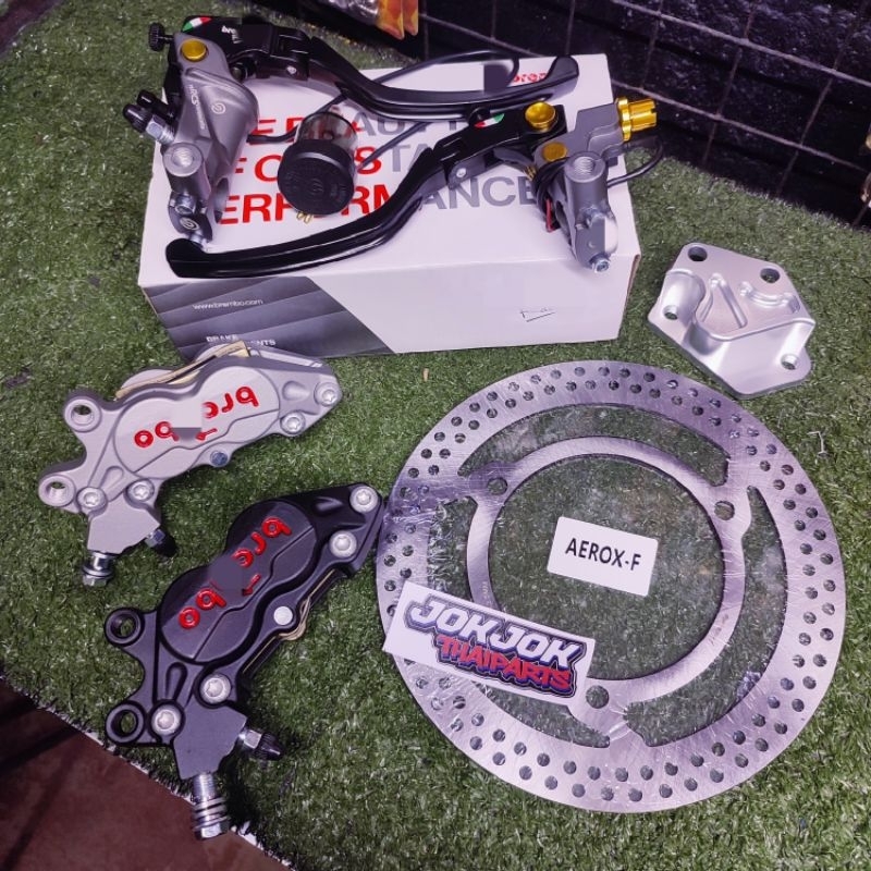 AEROX V1/V2 4pot Caliper Set w/ Brakemaster & Lightened Disc | Shopee ...