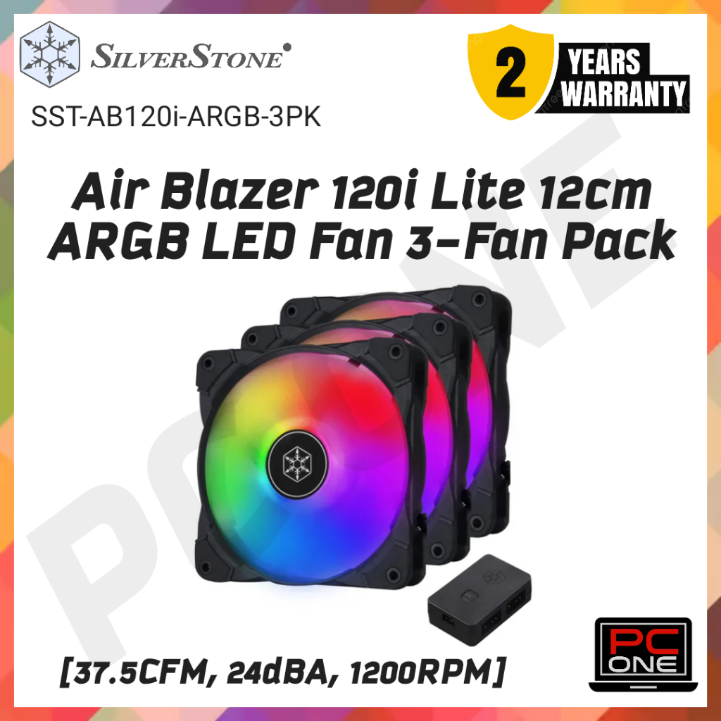 SilverStone SST-AB120i-ARGB-3PK Air Blazer 120i Lite 12cm ARGB LED Fan ...