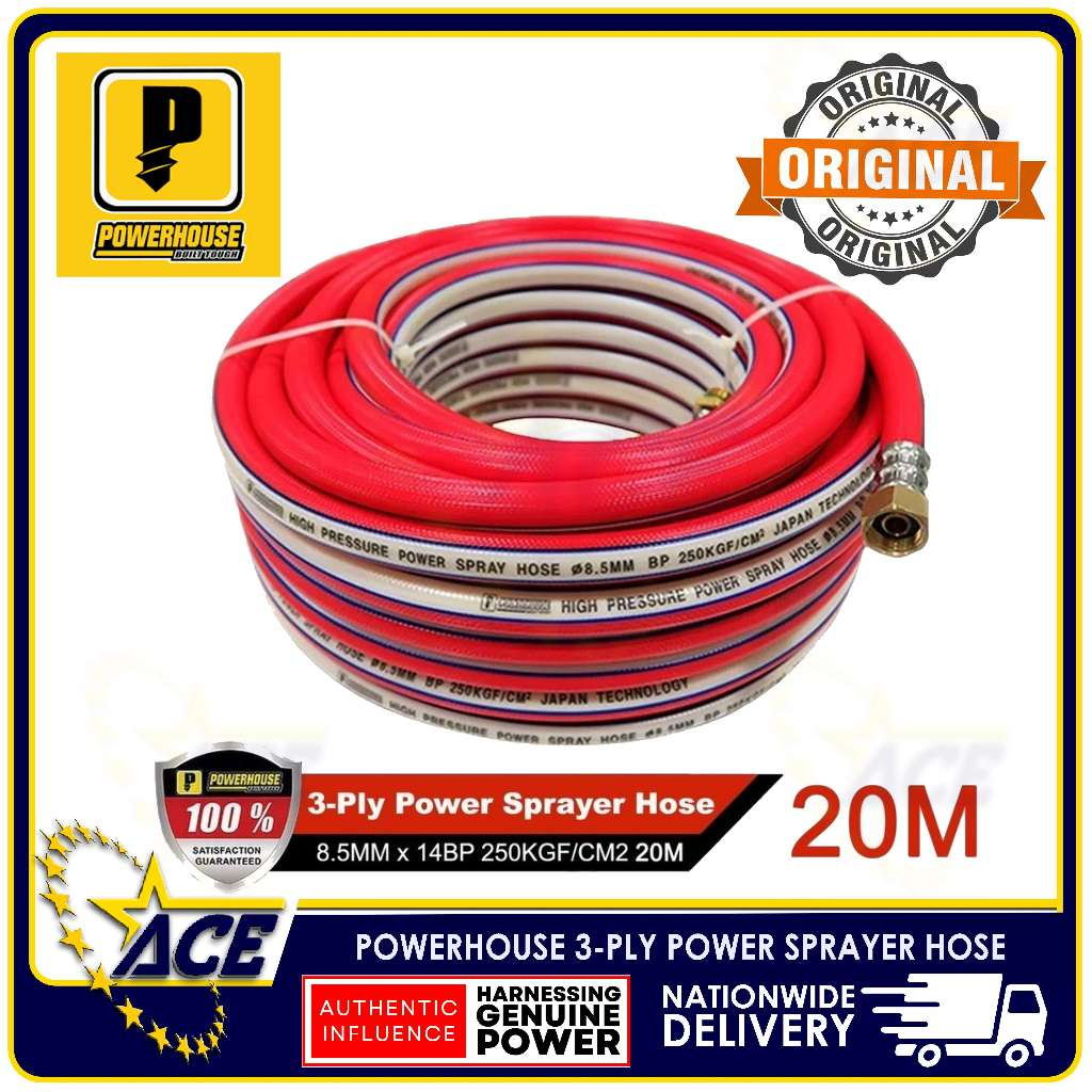 Powerhouse 3-Ply Power Sprayer Hose 20 meters (For Pressure Washer ...