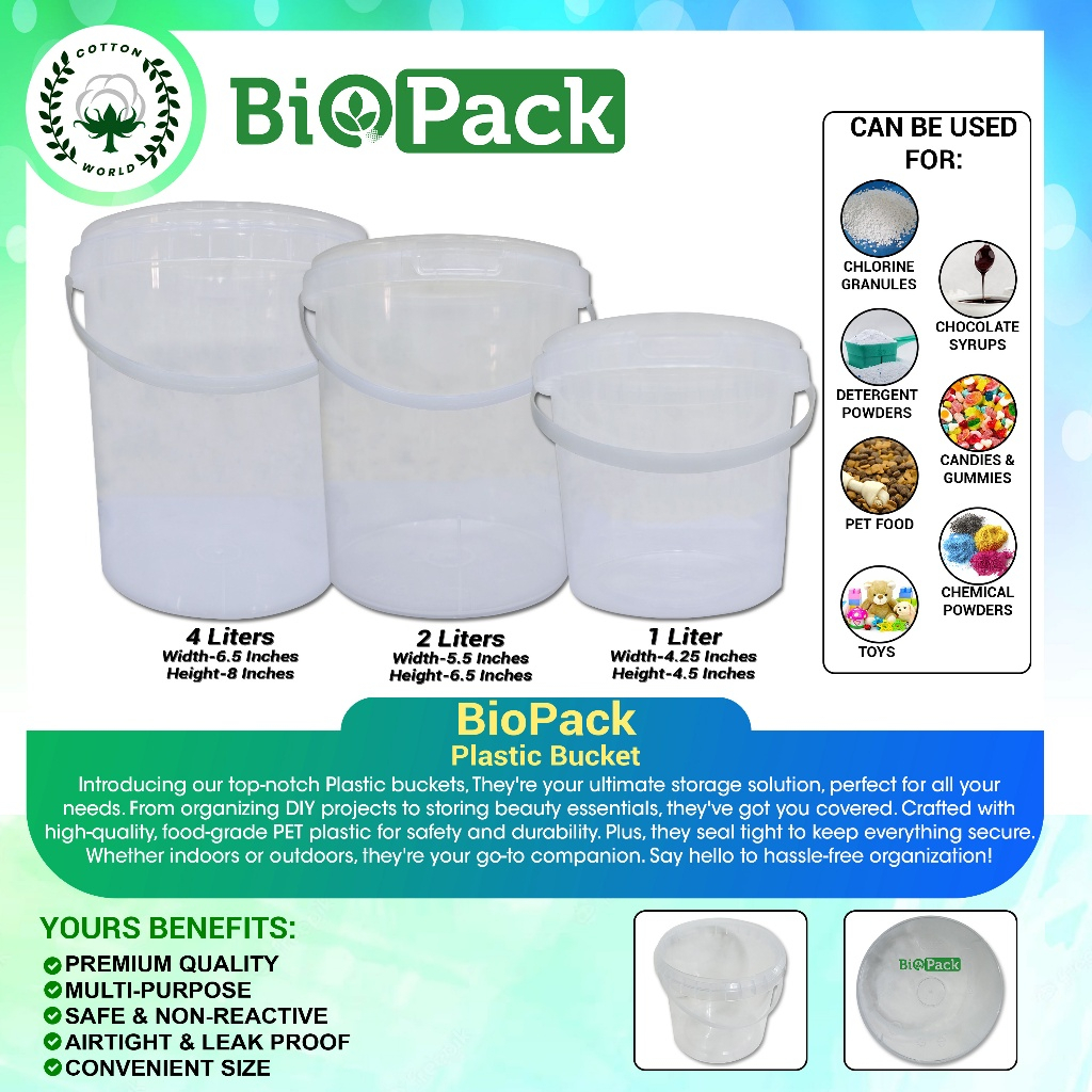 Biopack plastic Bucket Container | Shopee Philippines