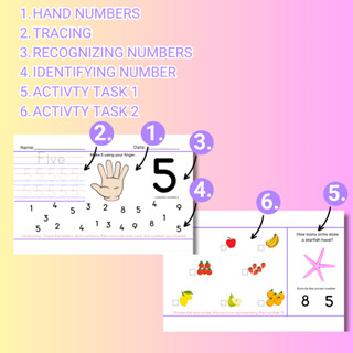 Numbers Activity Pad Tracing, 4 Types of Identifying numbers for kids ...