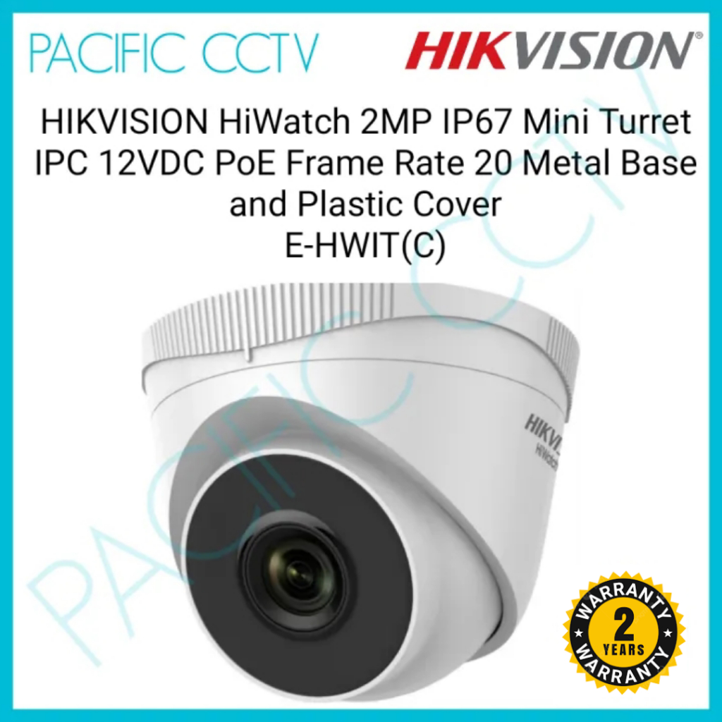 HIKVISION HiWatch 2MP IP67 Mini Turret IPC 12VDC PoE Frame Rate 20 E ...