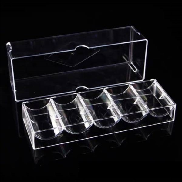 Clear Acrylic Mica 100 pcs. Poker Chip Rack Tray with Lid Box | Shopee ...