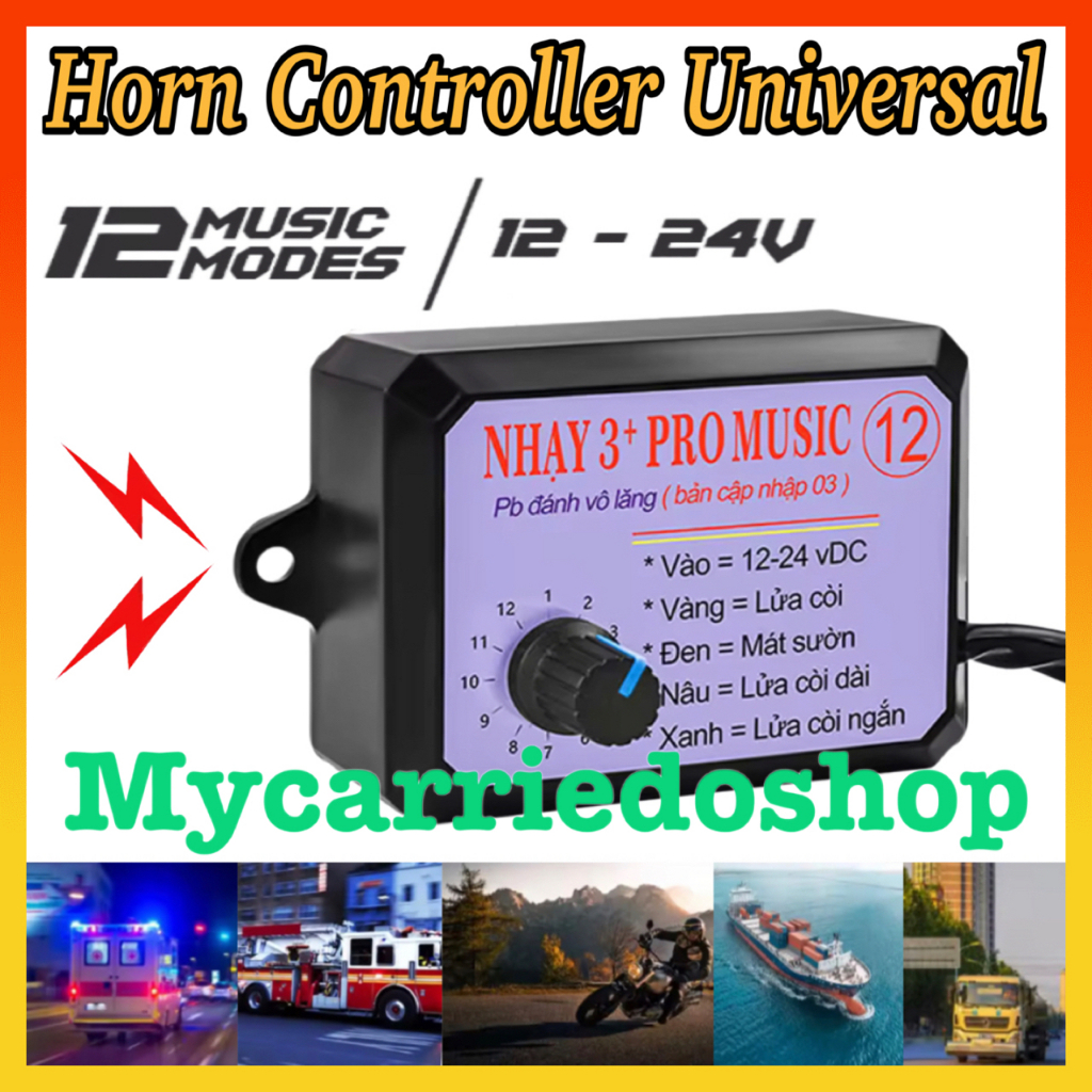12V/24V 12 Sound Nhay 3+pro Music Rapid Loud Horn Controller Truck Car ...