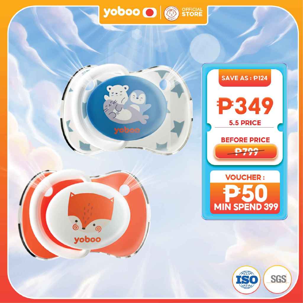 Yoboo Pacifier Medium Size | 2 PCS | Thin root design | Soft and Odor ...