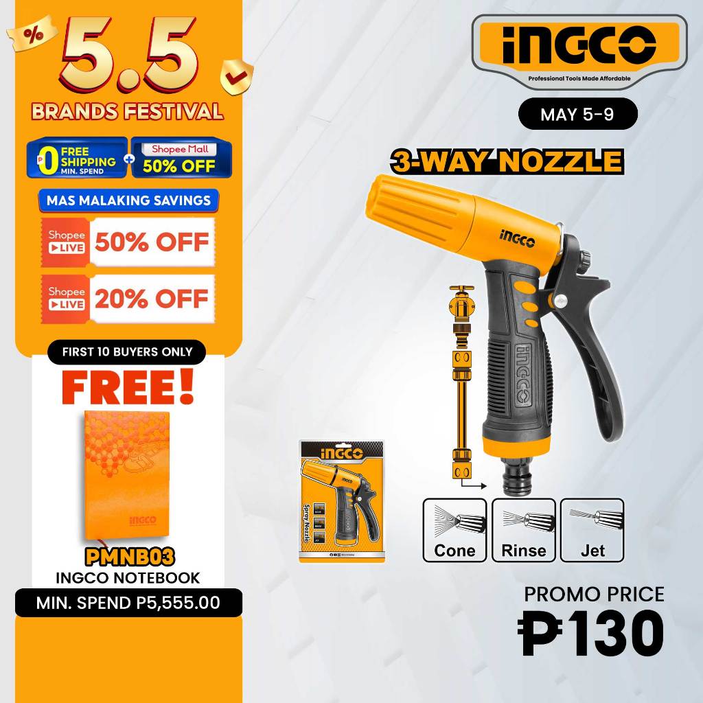 Ingco Spray Nozzle with TPR Insulated Comfortable Soft Grip HWSG032 IHT ...