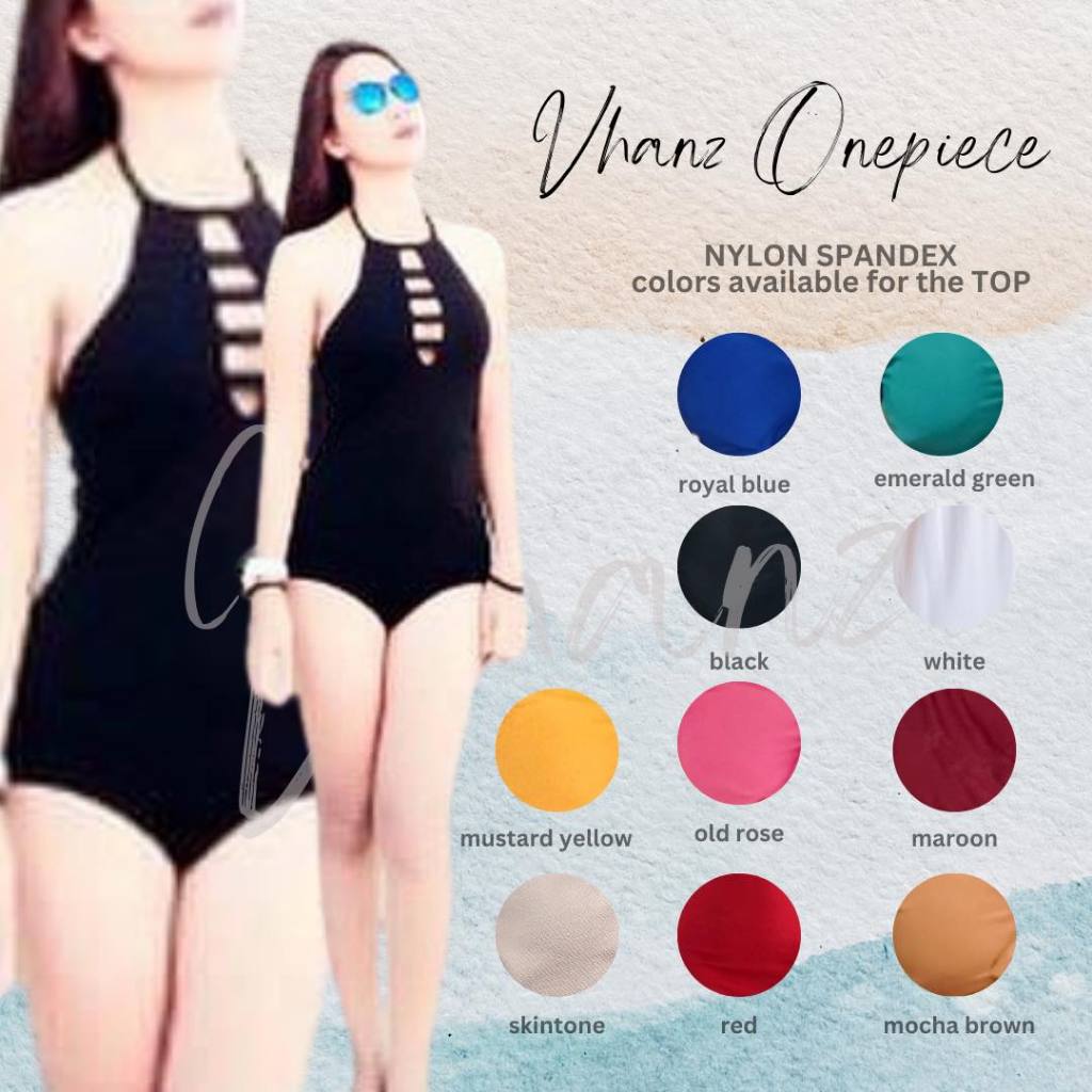 Vhanz One Piece Swimsuit Sexy Beach Outfit for Women backless swimwear freesize plus size plain ...