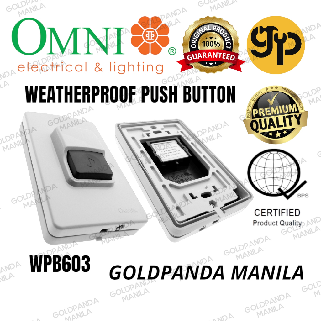 Omni Weatherproof Push Button, Doorbell Push Switch, WPB603, Goldpandamanila | Shopee Philippines
