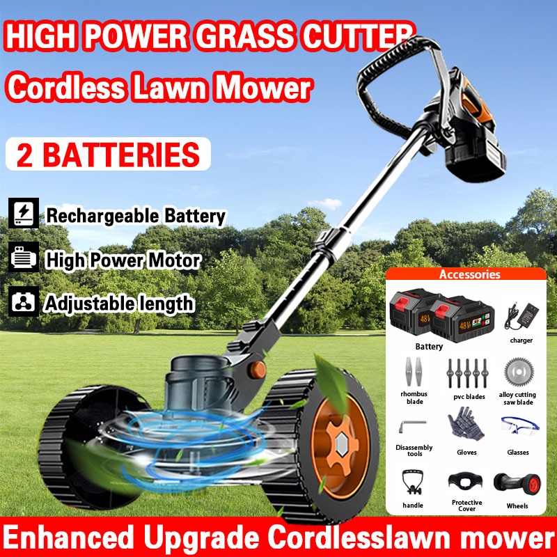 Lawn Mower 48V Cordless Electric Lawn Mower Trimmer Rechargeable ...