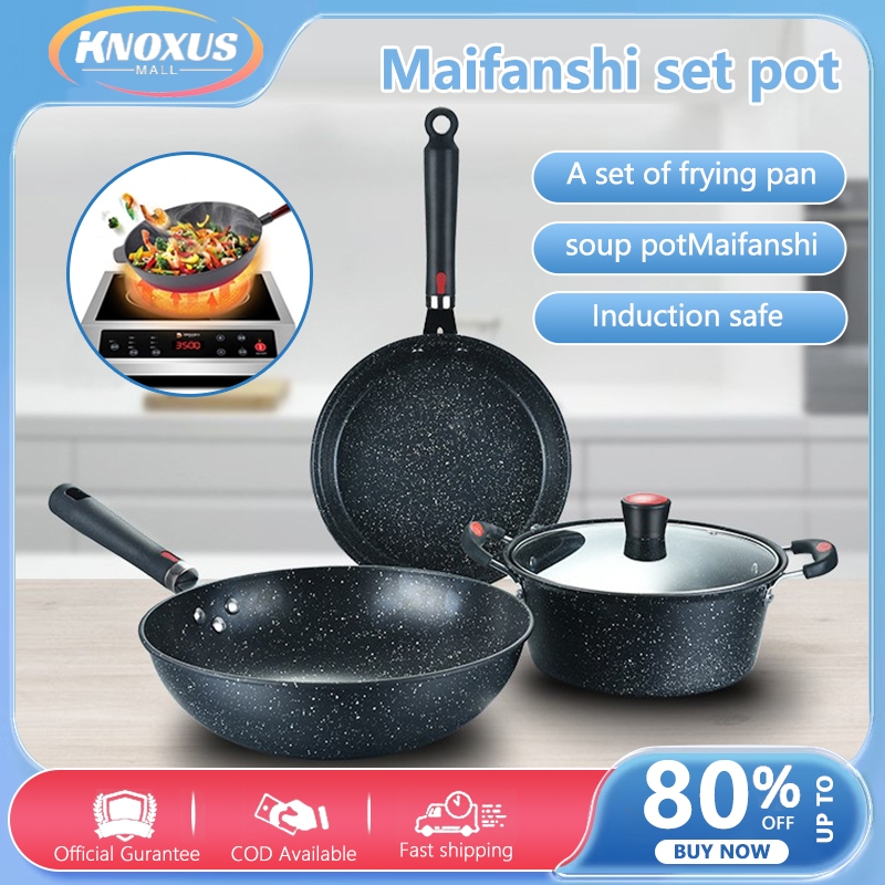 Non Stick Cookware Set 3 In 1 Frying pan frying pot stewing pan Steak ...