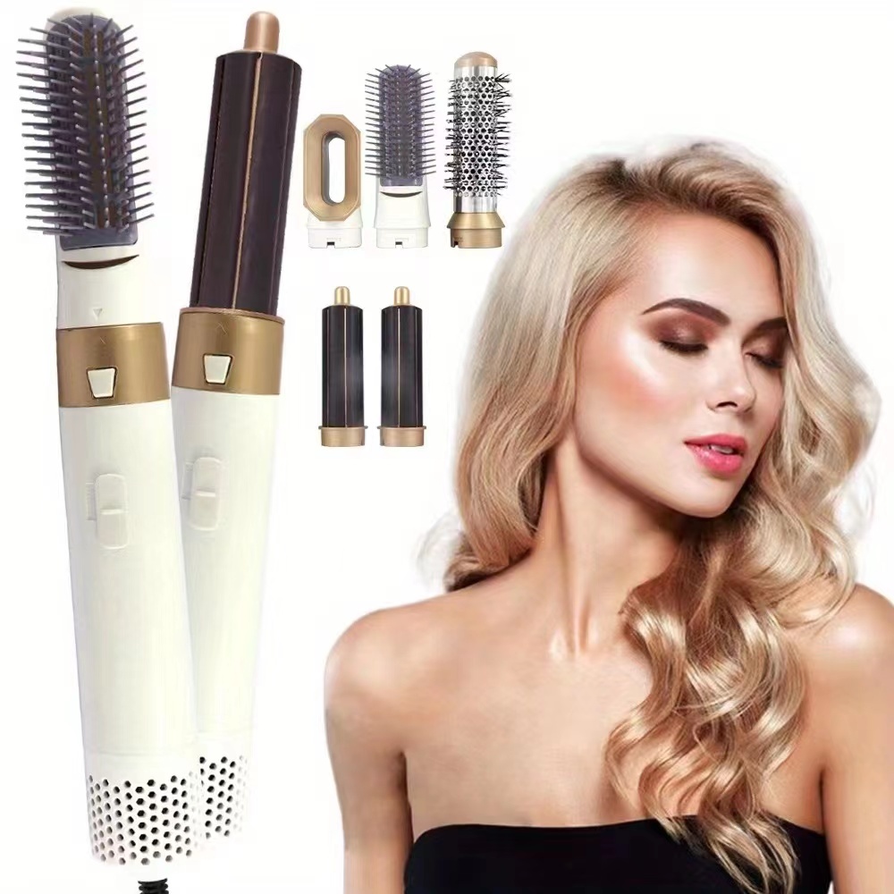 5In1Electric Blow Dryer Comb Hair Curling Kit Negative Ion Straightener ...