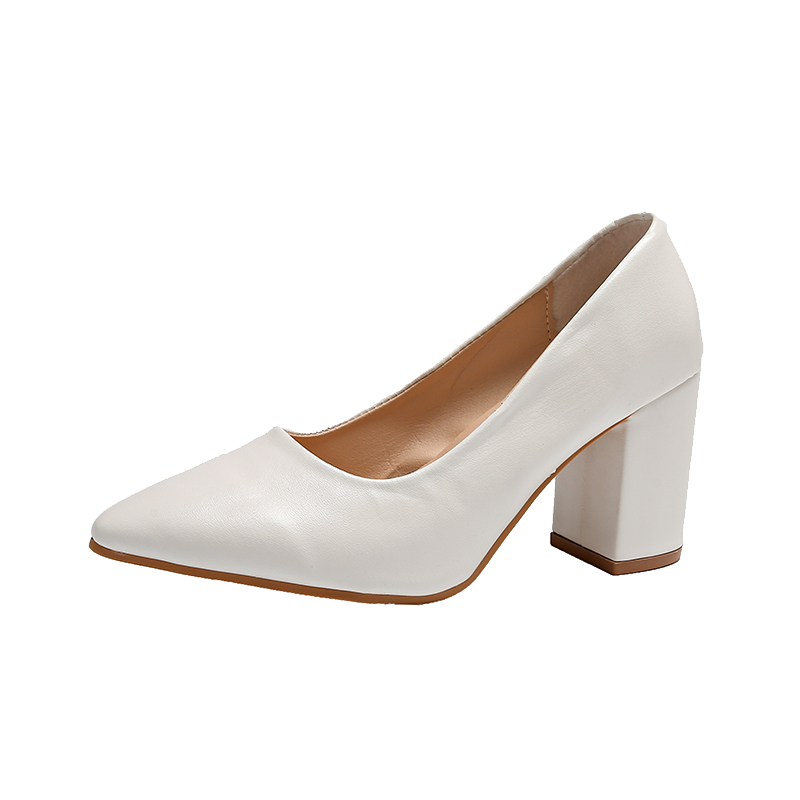 「KAEVE」3 inch(8 CM) block high heels pointed toe slide heels sandals ...
