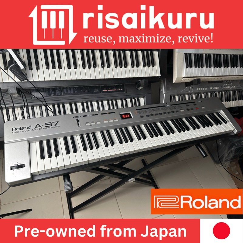 Roland A-37 MIDI Keyboard Controller 76 Synth Action Keys for Kids ...