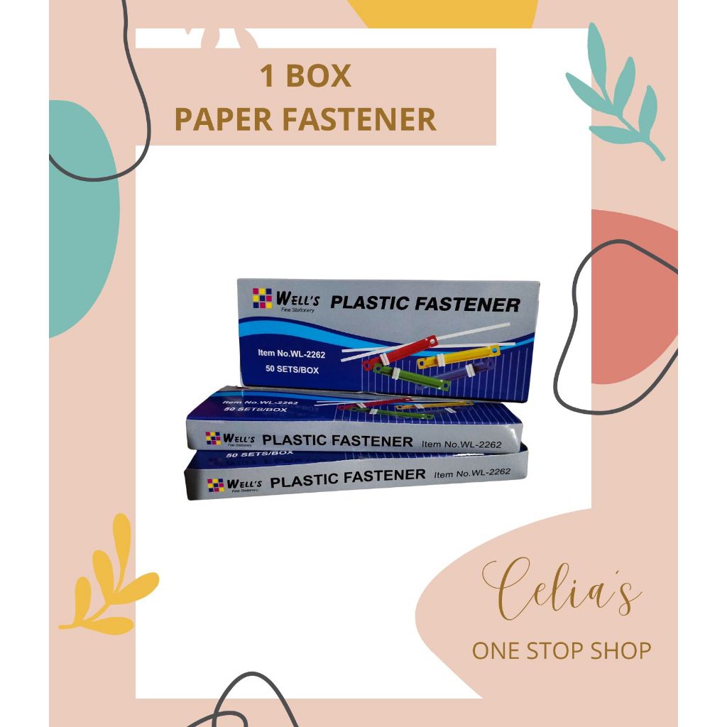 WELL's / JOY Plastic Paper Fasteners Ecological 50 sets per box ...