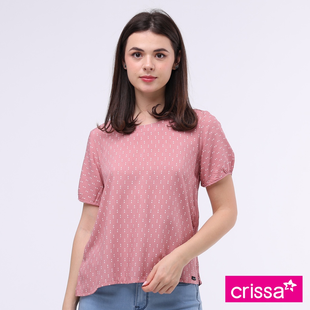 Crissa Woven Printed Rayon Short Sleeves Blouse CSFT18-0257 | Shopee ...