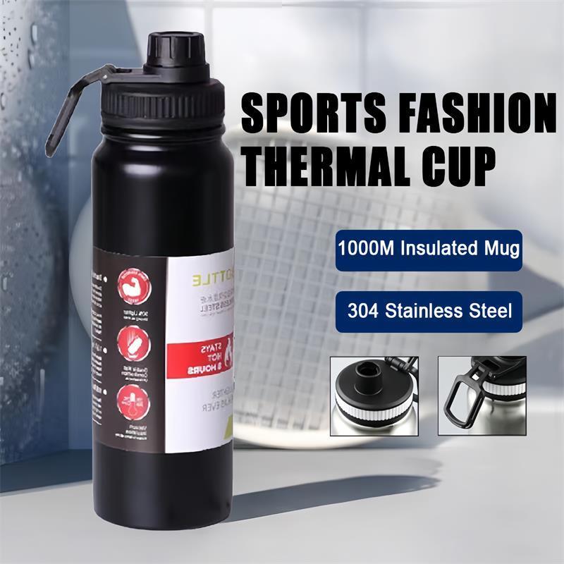 600ml/800ml/1000ml Large Capacity Thermos Flask Tumbler Outdoor Sports ...