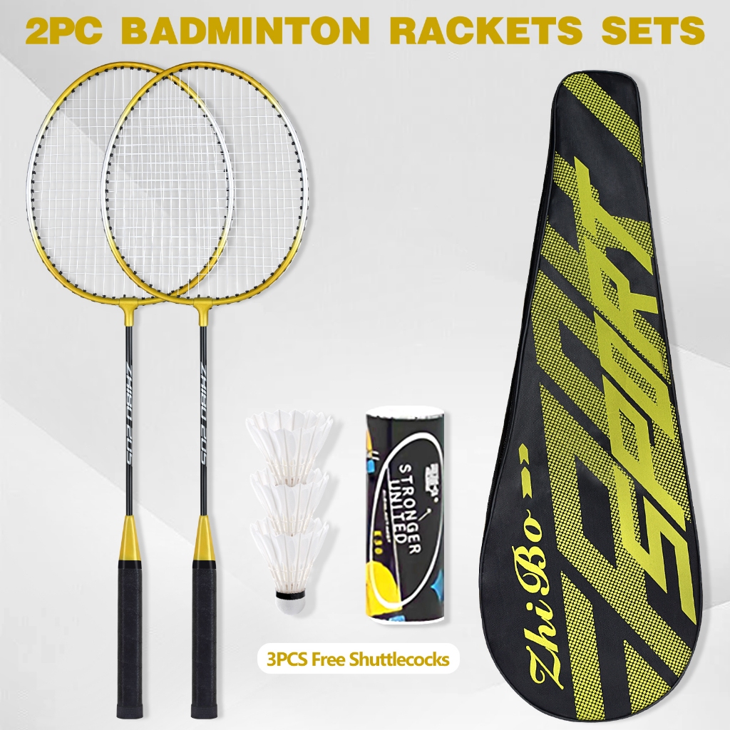 【Free 3PC Shuttlecock】Original Badminton Set 2pcs Badminton Racket For ...