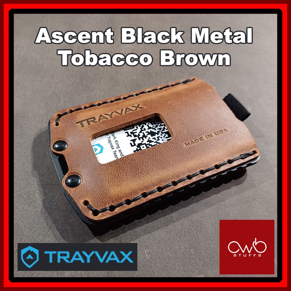 Trayvax Ascent Wallet - Black Metal - Tobac Brown Leather | Shopee ...
