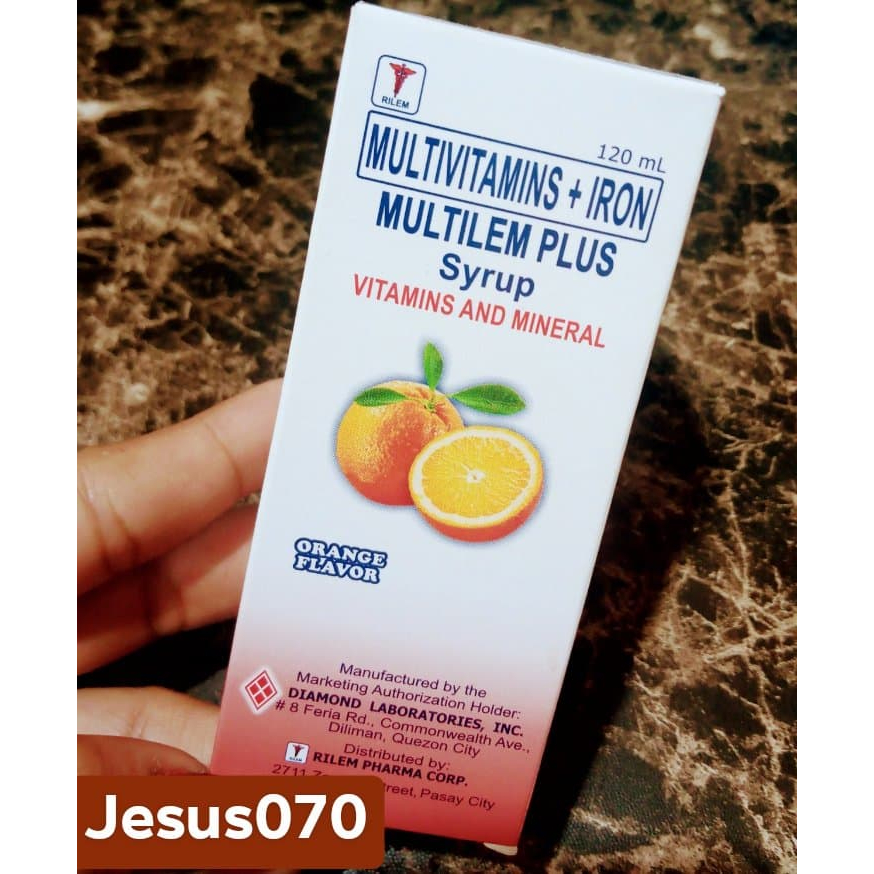 MULTILEM PLUS 120mL MULTIVITAMINS + IRON Vitamins & Mineral Orange ...