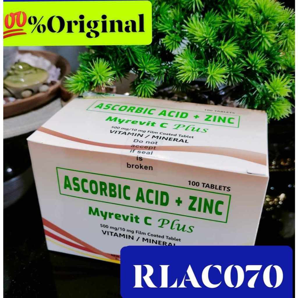 MYREVIT C PLUS Ascorbic Acid Plus Zinc Element - 100 Film Coated Tablet ...
