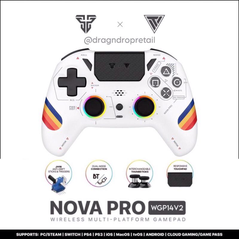 FANTECH WGP14v2 NOVA PRO Wireless Multi-Platform Gamepad, Bluetooth ...