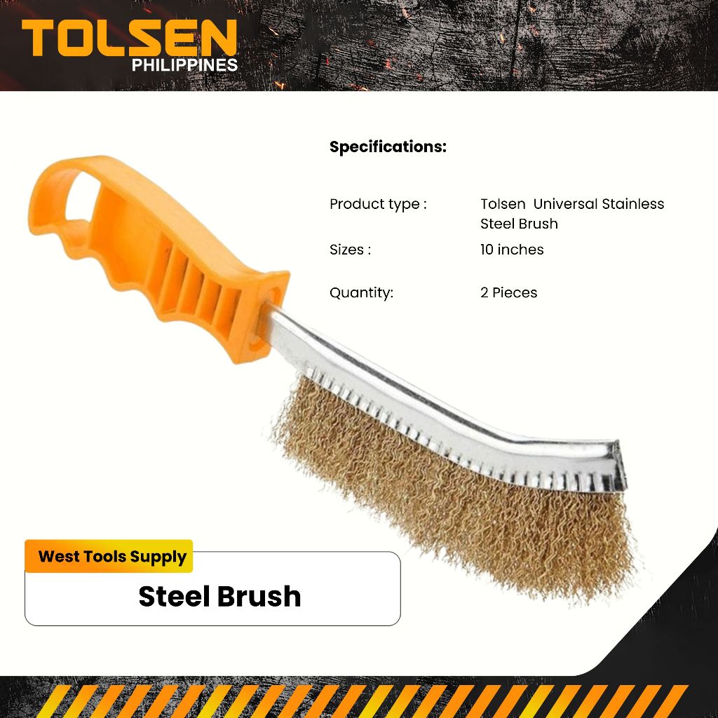 Tolsen SET OF 2 Universal Stainless Steel Brush (10″) 32060 | Shopee Philippines