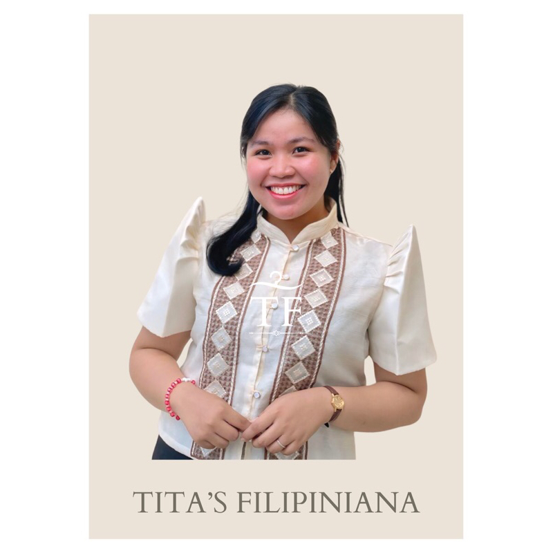 Modern Filipiniana Bolero - Chinese Collar, Round neck, Buttondown ...