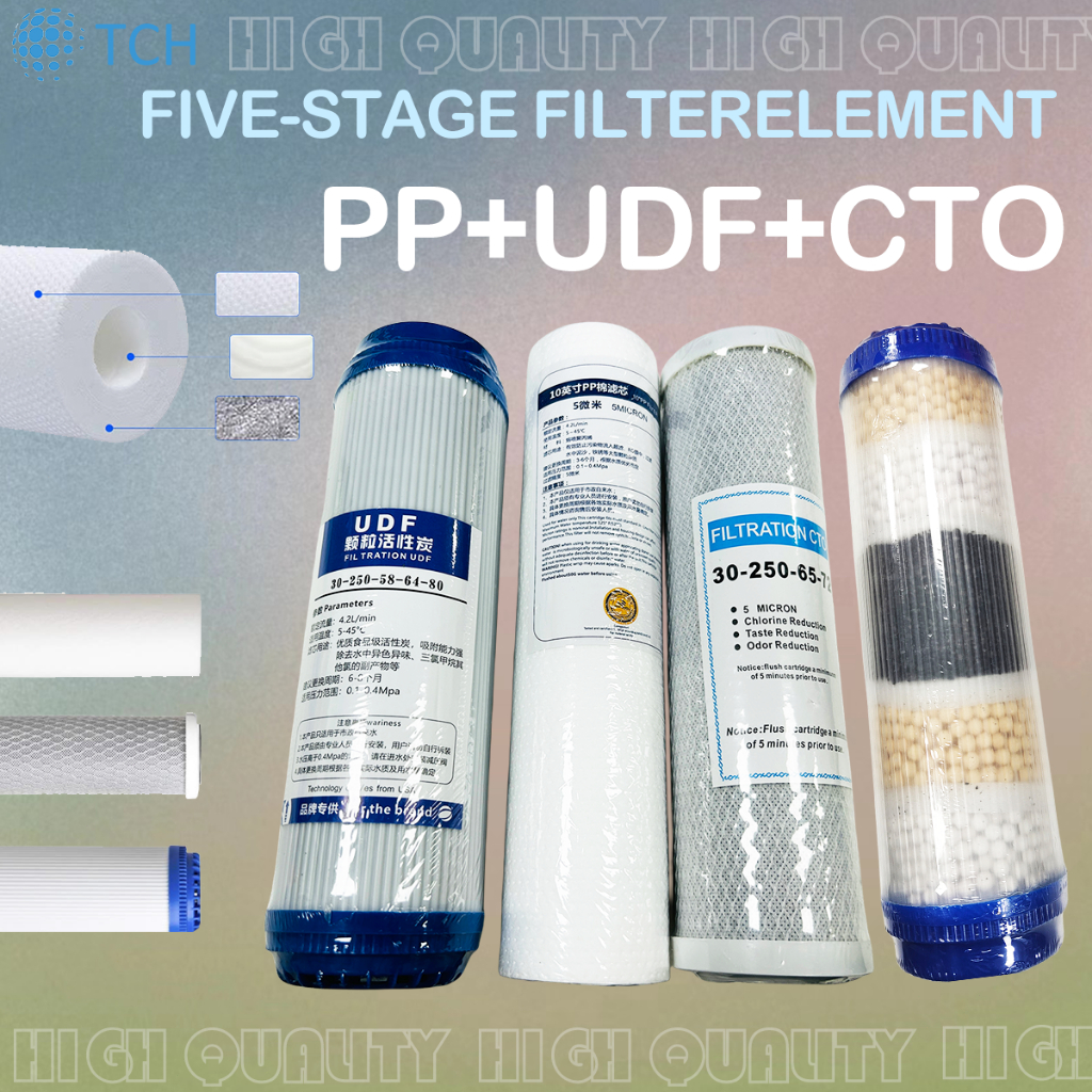 3/5 Stages water filter 10 Inches PP / UDF / CTO Activated Carbon high ...
