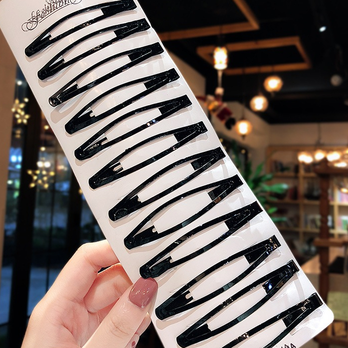 12PCS/SET Fashion Black Barrette Women's Suit Hairpin Black Hair ...