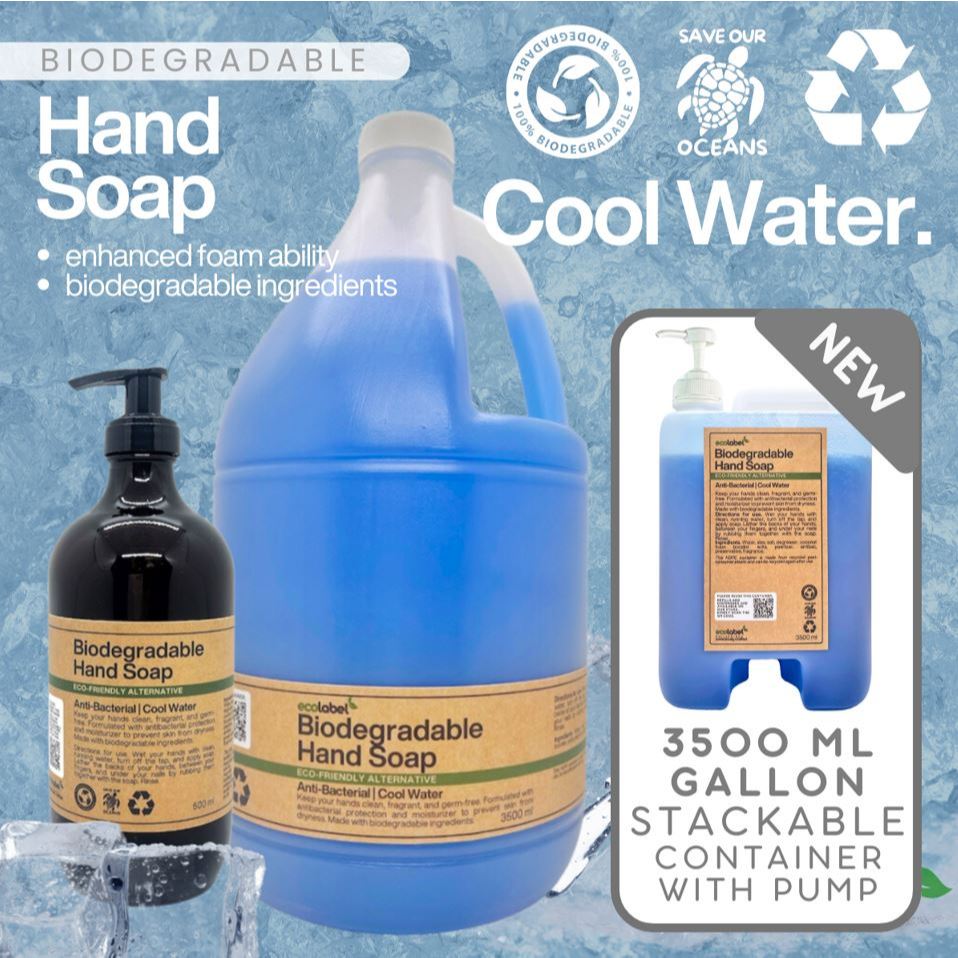 Eco-friendly Liquid Hand Soap Cool Water Scent 100% Biodegradable ...