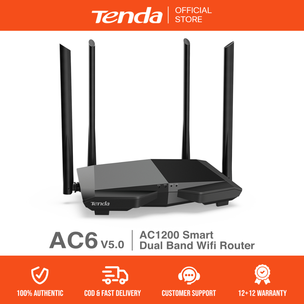 Tenda AC6 AC1200 Dual Band Wireless Router | Wifi Range Extender | AP ...