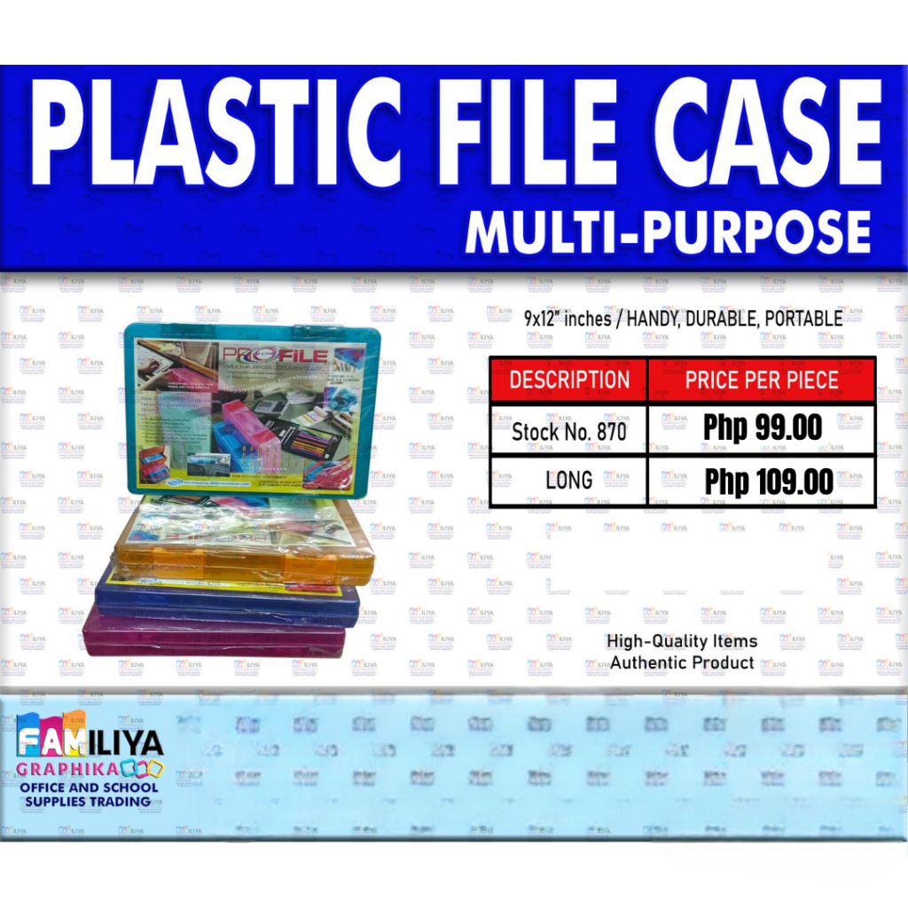 Plastic File Case multi-purpose (RANDOM COLORS) | Shopee Philippines