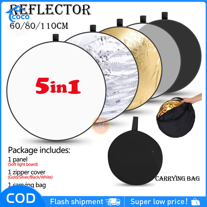 Reflector Photography 5 in 1 60/80/110CM Portable Light Diffuser Round ...