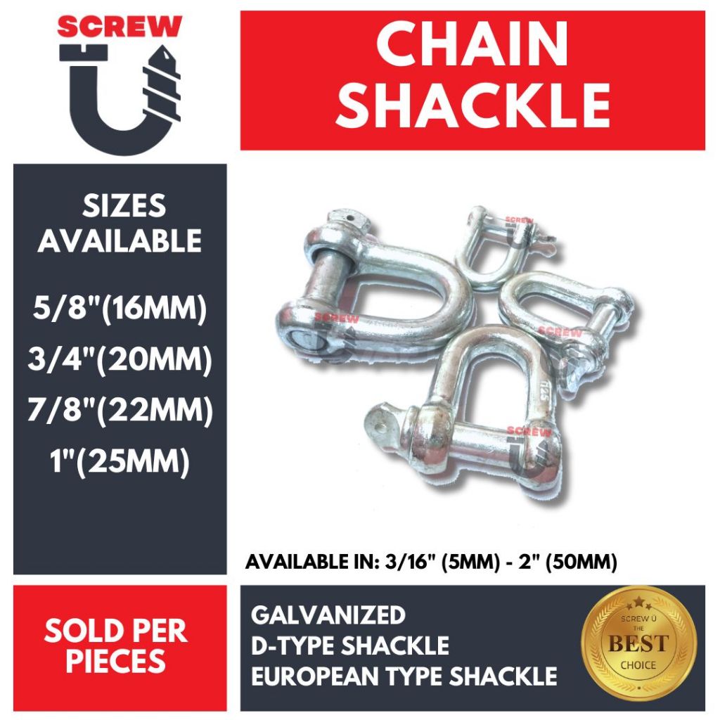 5/8 "- 1" D-Type Galvanized Chain Shackle Anchor Shackles GI D European ...