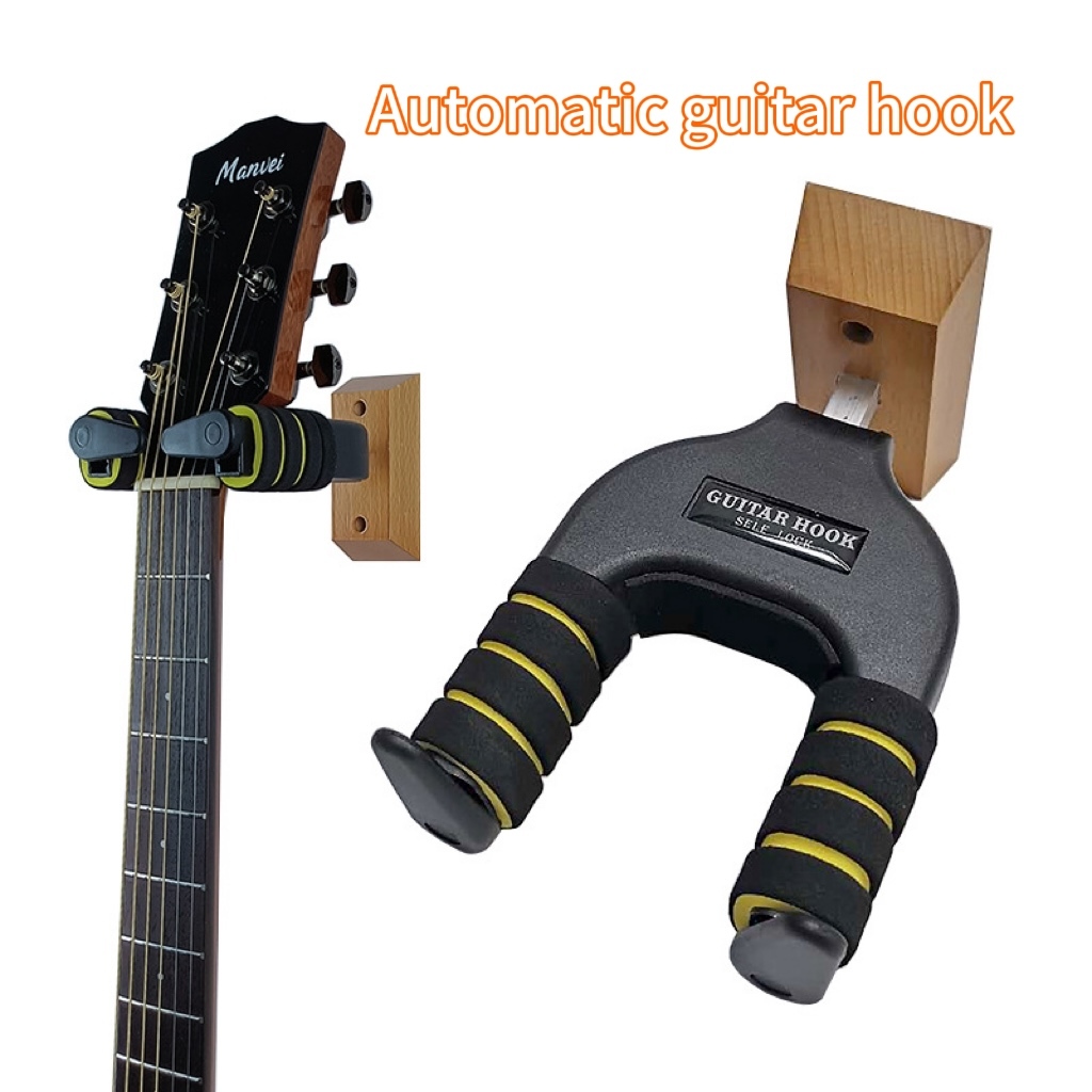 Wall Mount Guitar Hanger Guitar Display Stand With Wooden Base ...