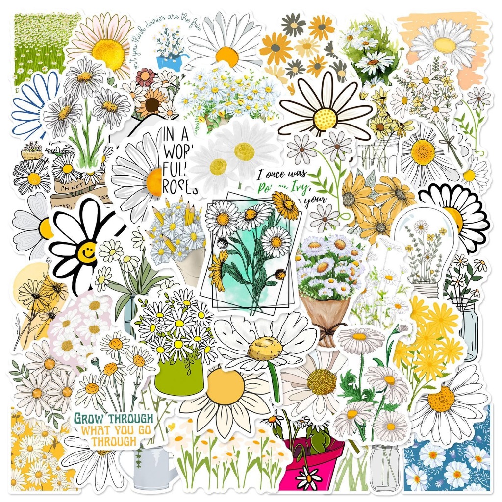 50PCS Daisy design L50-454 Waterproof Stickers | Shopee Philippines