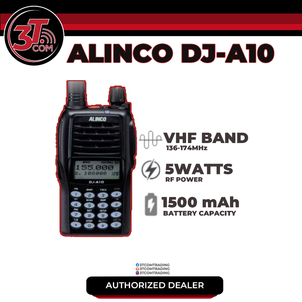 ALINCO DJ-A10 VHF PORTABLE RADIO | Shopee Philippines